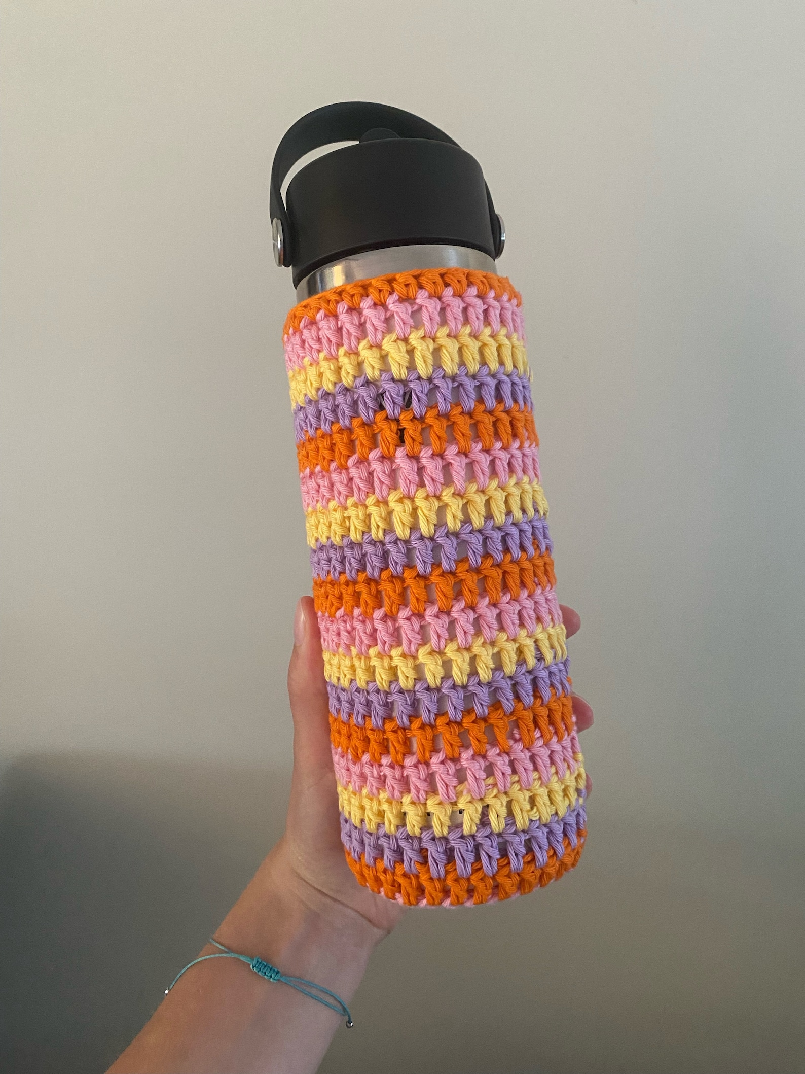 Hydro Flask Water Bottle Cover 20oz Wide Mouth Written Pattern Crochet ...