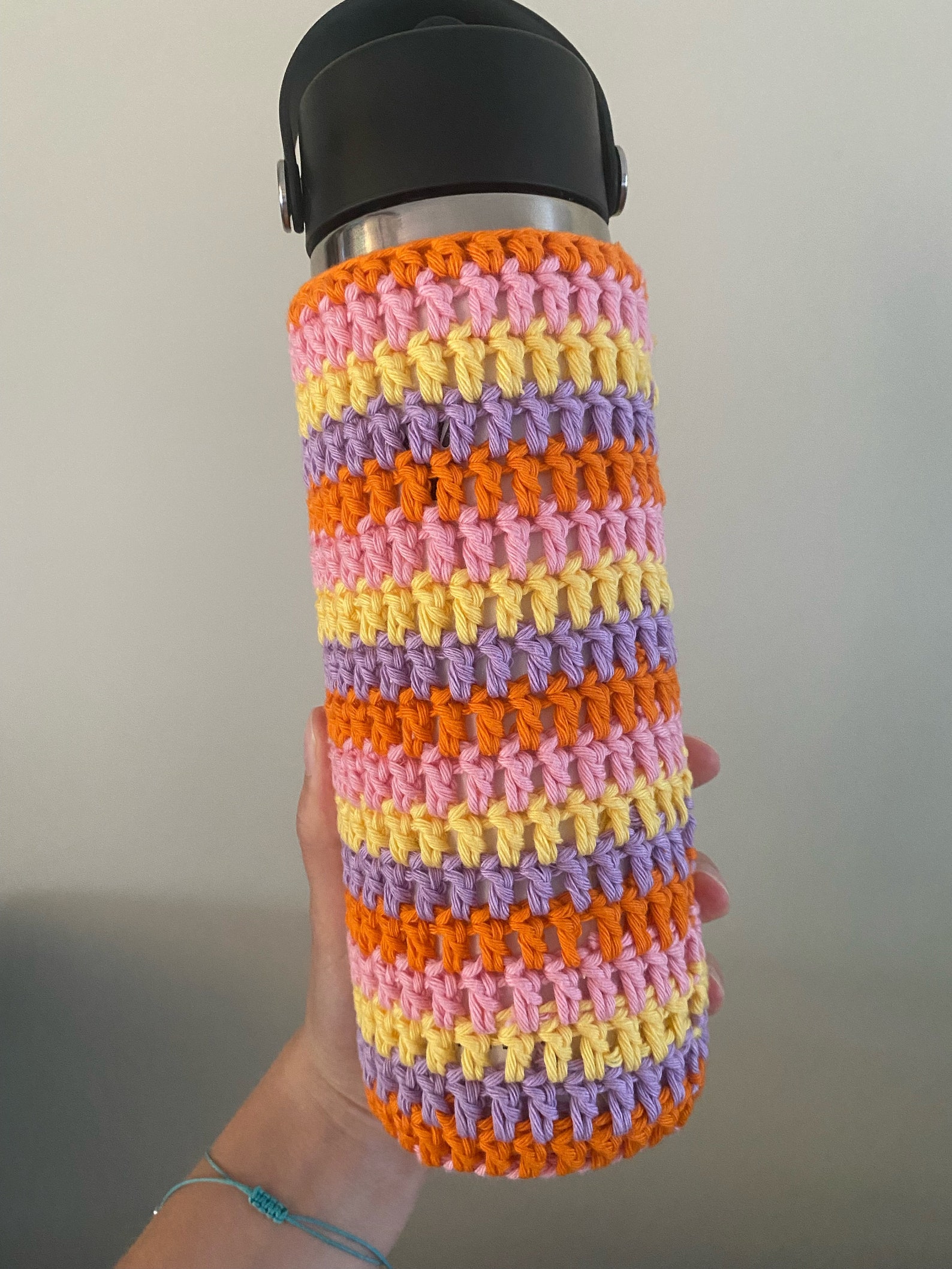 Hydro Flask Water Bottle Cover 20oz Wide Mouth Written Pattern Crochet ...