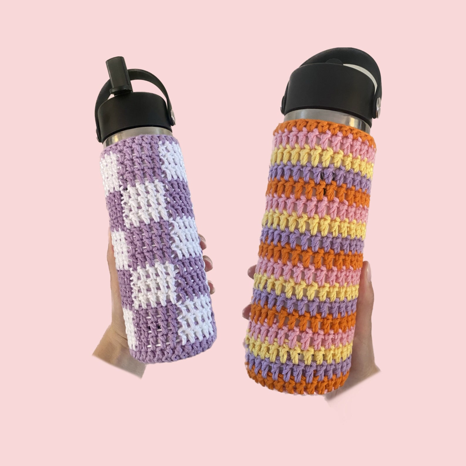 Hydro Flask Water Bottle Cover 20oz Wide Mouth Written Pattern Crochet ...