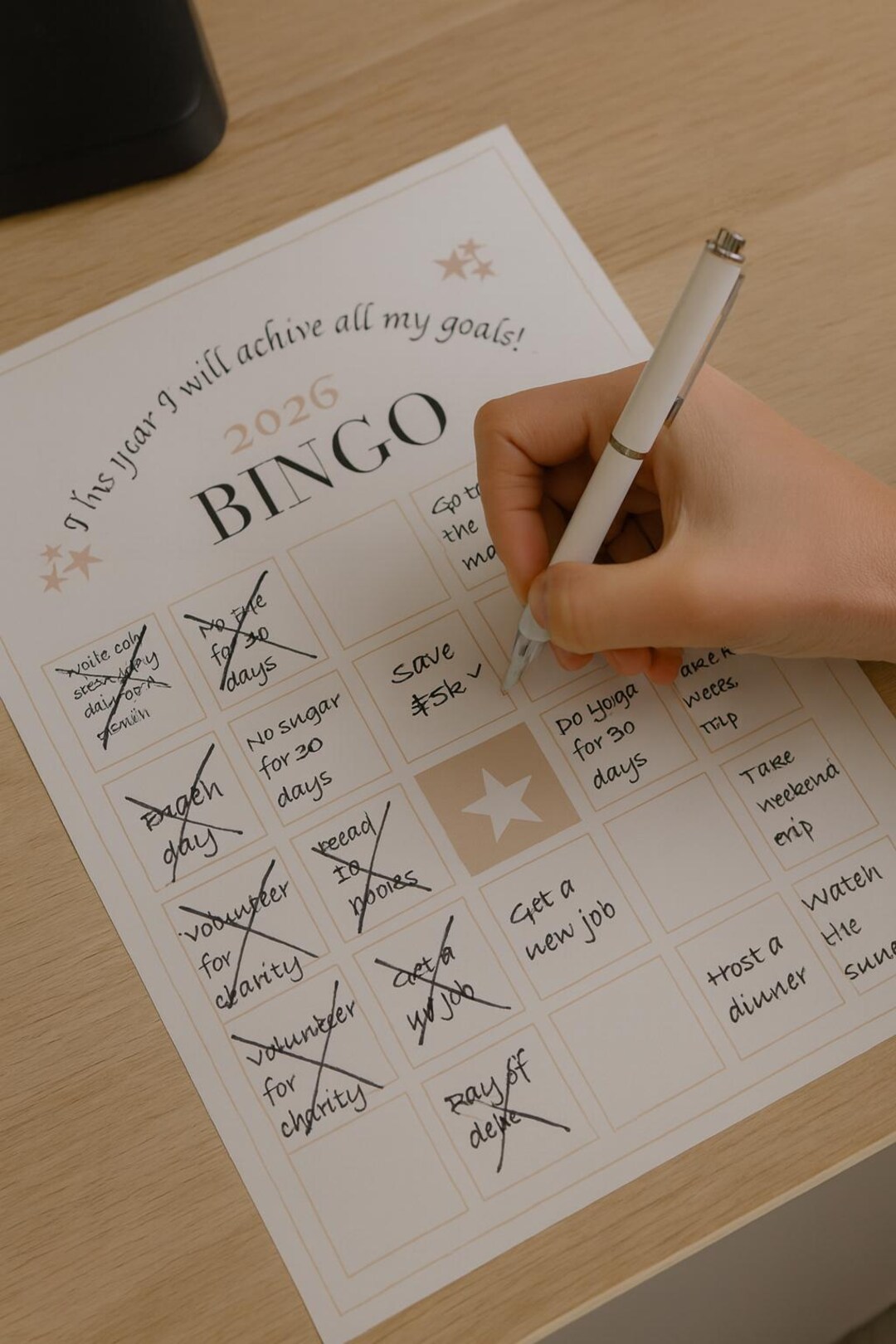 Achievement Bingo Card | Track Your Goals, Printable PDF | Goal Tracker ...