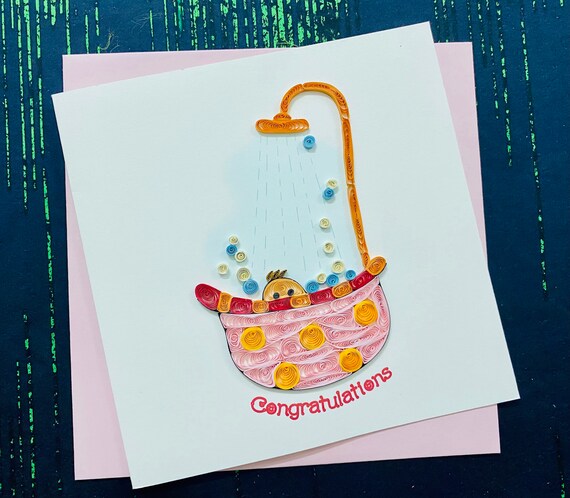 New Born Baby Quilling Card Baby Shower Quilling Card | Etsy