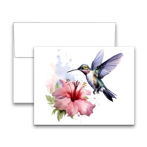 NOTE CARDS, Assorted Hummingbird Greeting Cards, Stationery Set, Blank ...