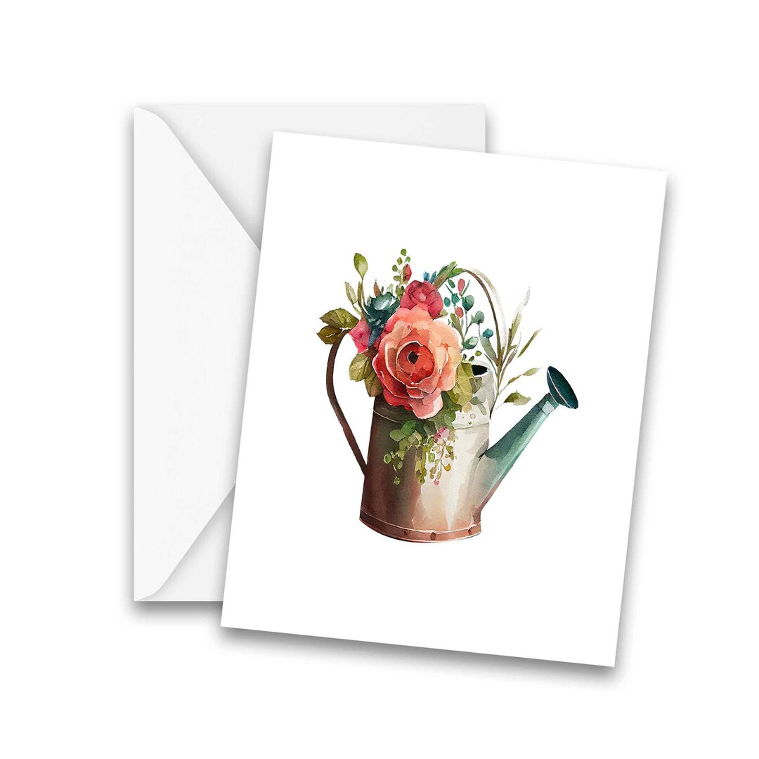 NOTECARDS, Watercolor Flower Garden Greeting Cards - Stationery, Thank ...
