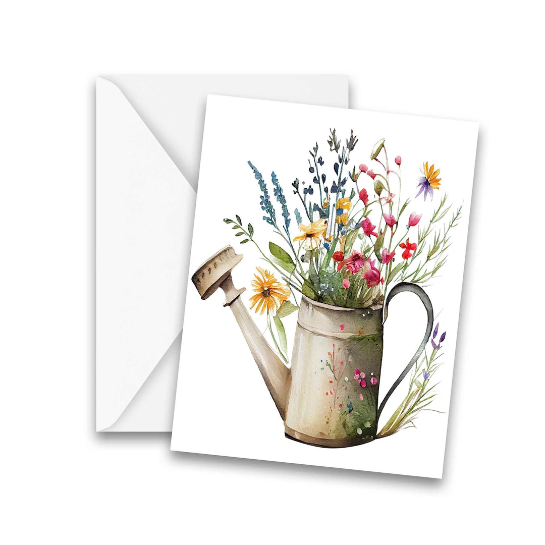 NOTECARDS, Watercolor Flower Garden Greeting Cards - Stationery, Thank ...