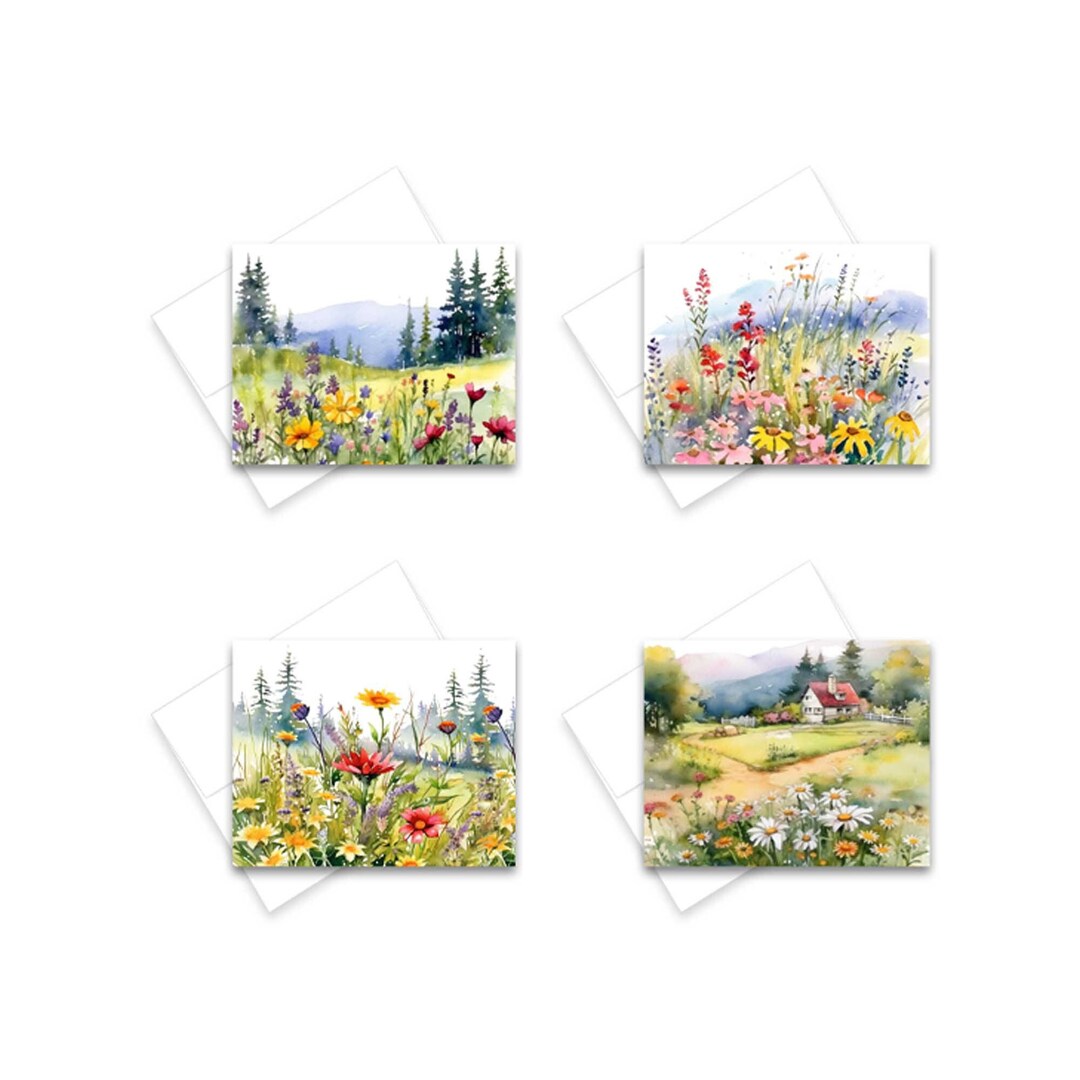 Wildflower Meadow Notecards, Assorted Cards, Blank Greeting Cards With ...