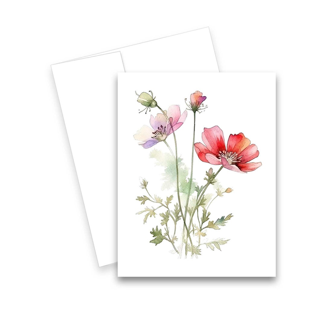 Wildflower Cards, Blank Note Card Set, Greeting Card Set, Notecard Set ...