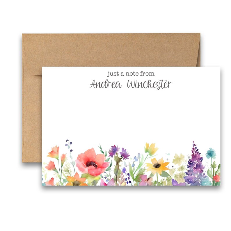 Personalized Note Cards, 4x6 Assorted Cards, Set of 12, Floral ...