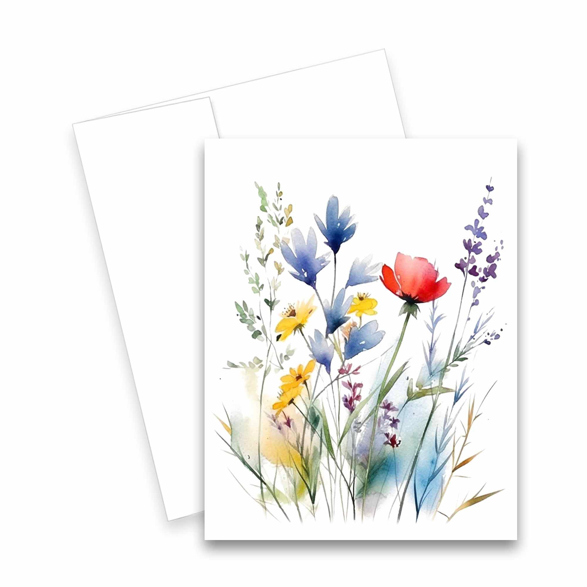 Note Card Set, Watercolor Flower Cards, Assorted Cards, Blank Note Card ...