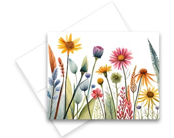 Wild Flower Cards Set of Blank Note Cards All Occasion - Etsy