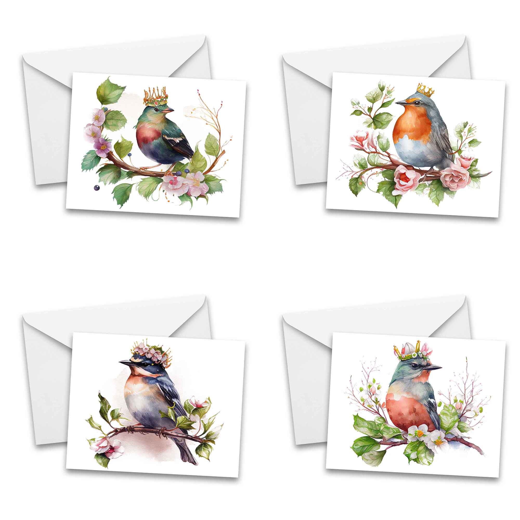 Assorted Cards, Watercolor Bird Cards, Set of Blank Note Cards, Just ...