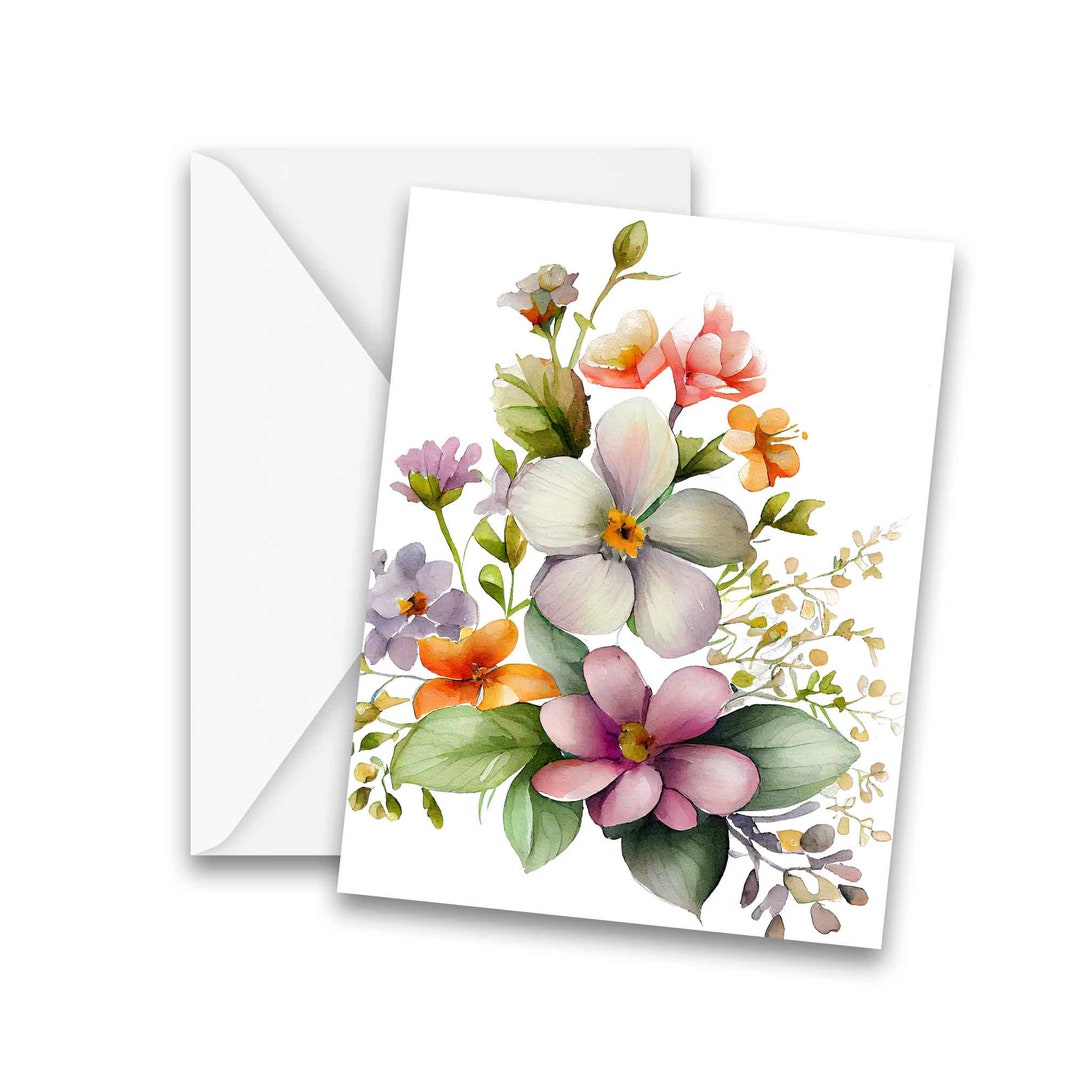 Set of Note Cards, Watercolor Flowers Greeting Cards Wild Flower Cards ...