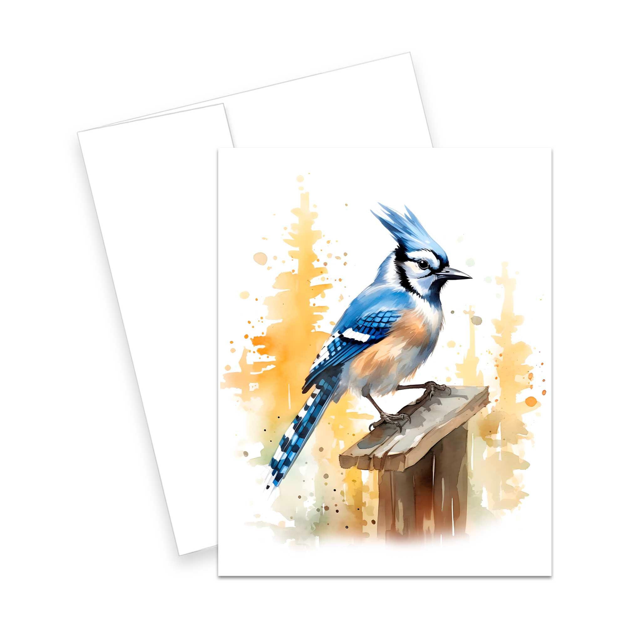 Watercolor Bird Cards, Blue Jay Cards, Assorted Cards, Set of Blank ...