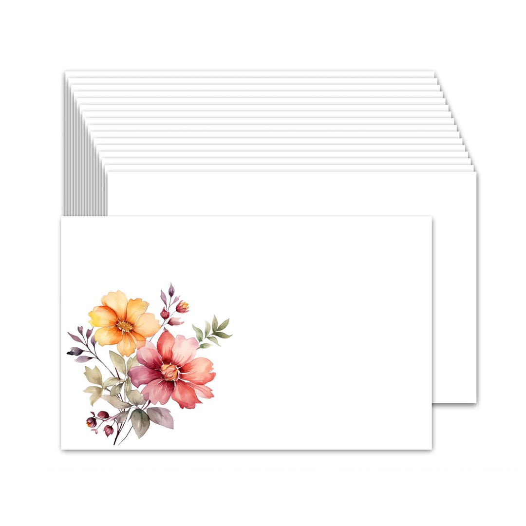 Cute Flowers Index Cards, 4"x 6" Set of 25, School Supplies, Unique ...