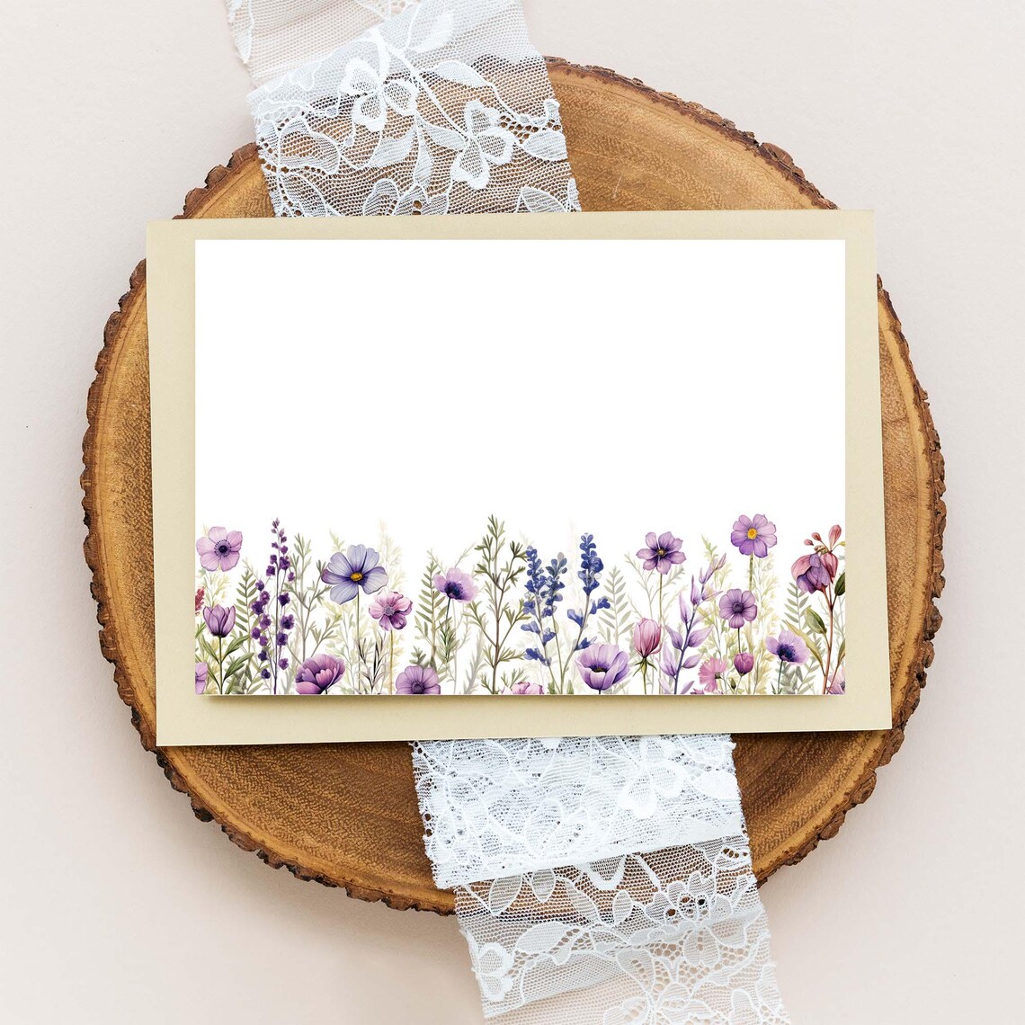 Purple Wildflower Little Note Index Cards, 4"x 6" Set of 25, School ...