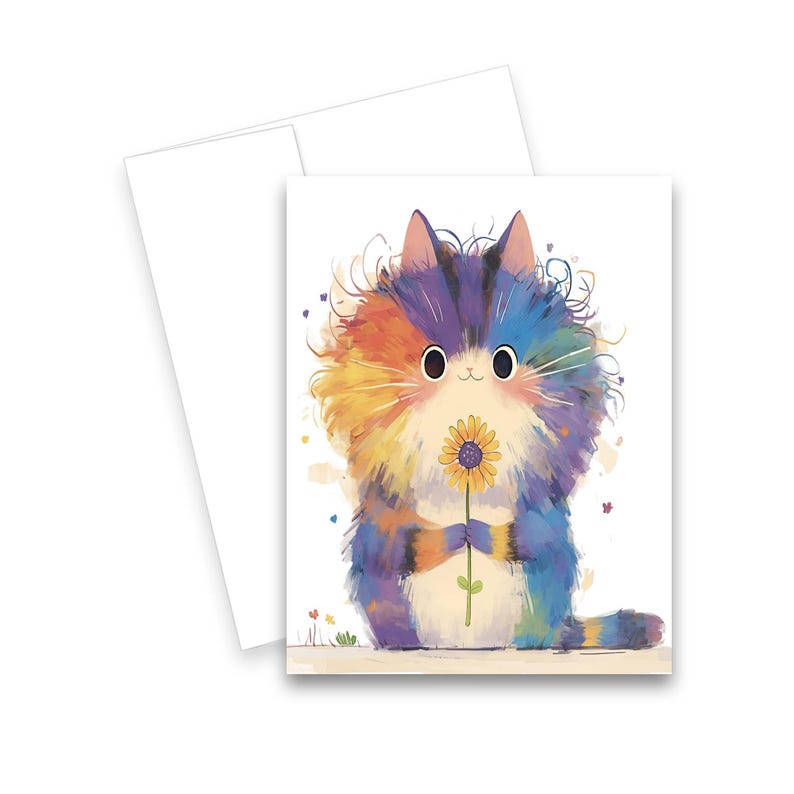 Assorted Greeting Cards, Cute Cat Cards, Set of 8, Blank Cards With ...
