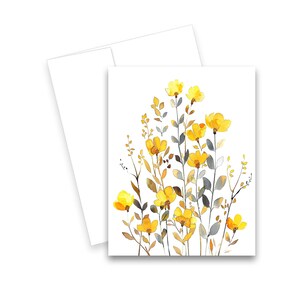 Yellow Spring Wildflower Cards, Notecard Assortment, Watercolor ...
