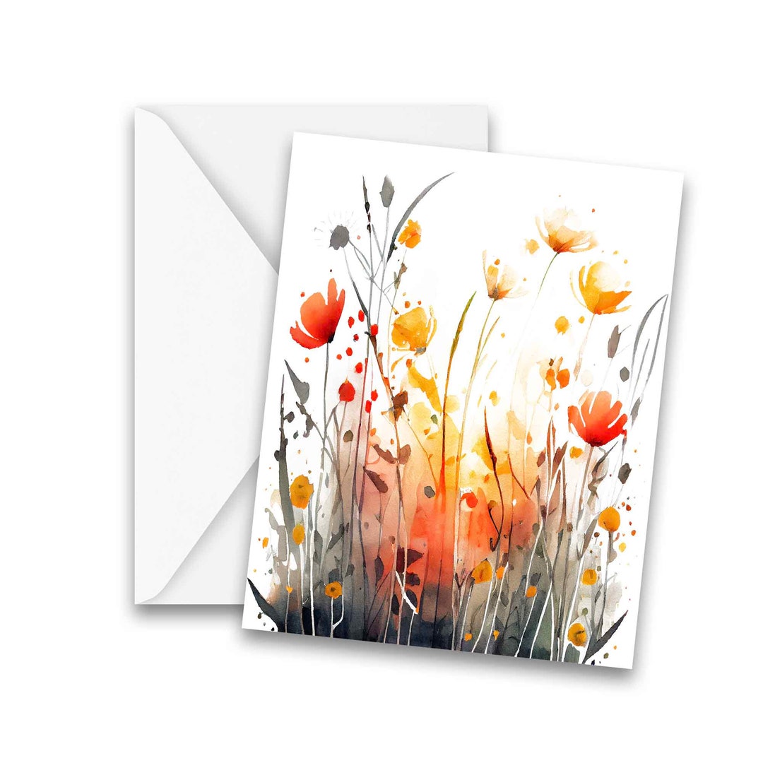 NOTECARDS, Watercolor Flowers Greeting Cards - Stationery, Thank You ...