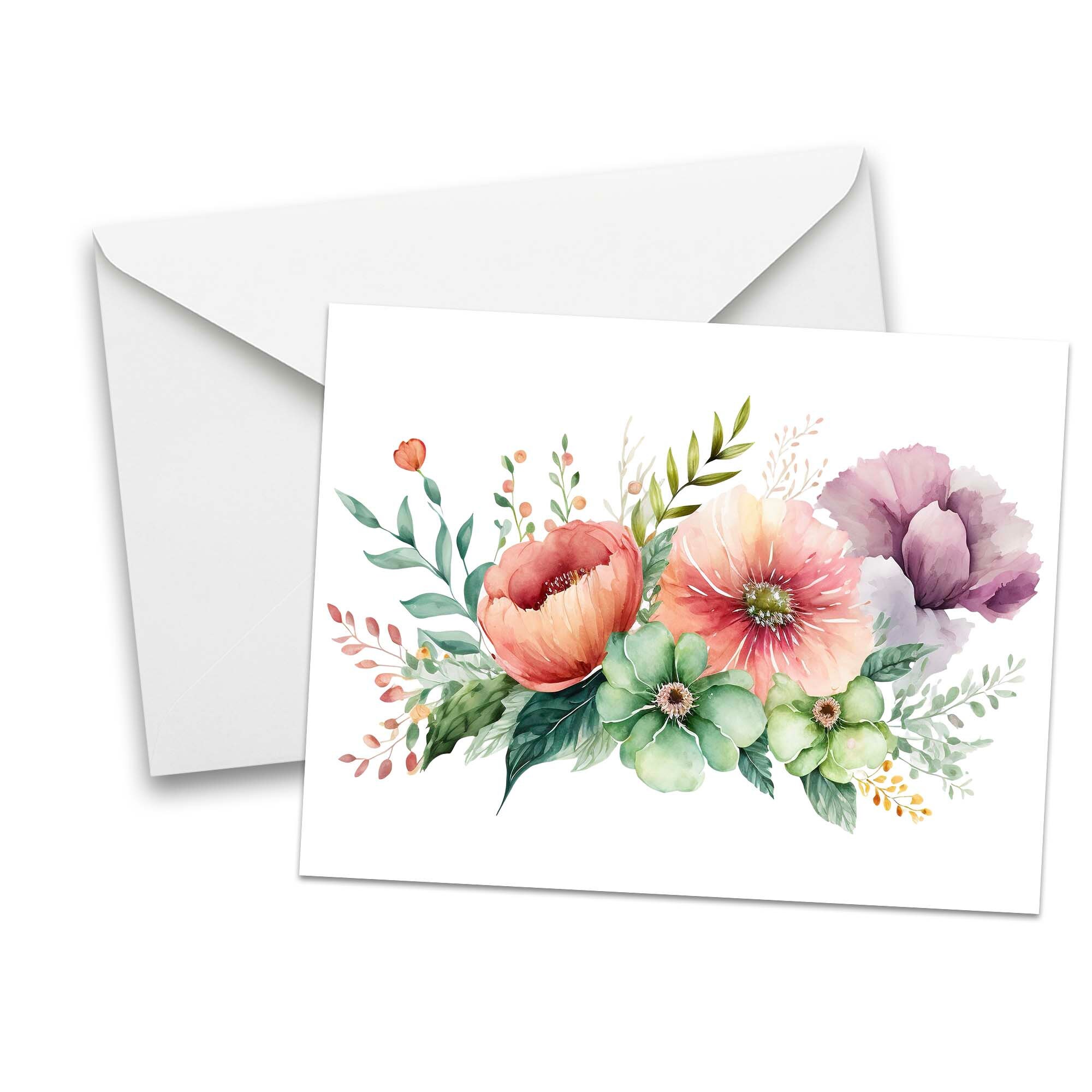 Set of Note Cards Bouquet Floral Note Cards Blank Note - Etsy