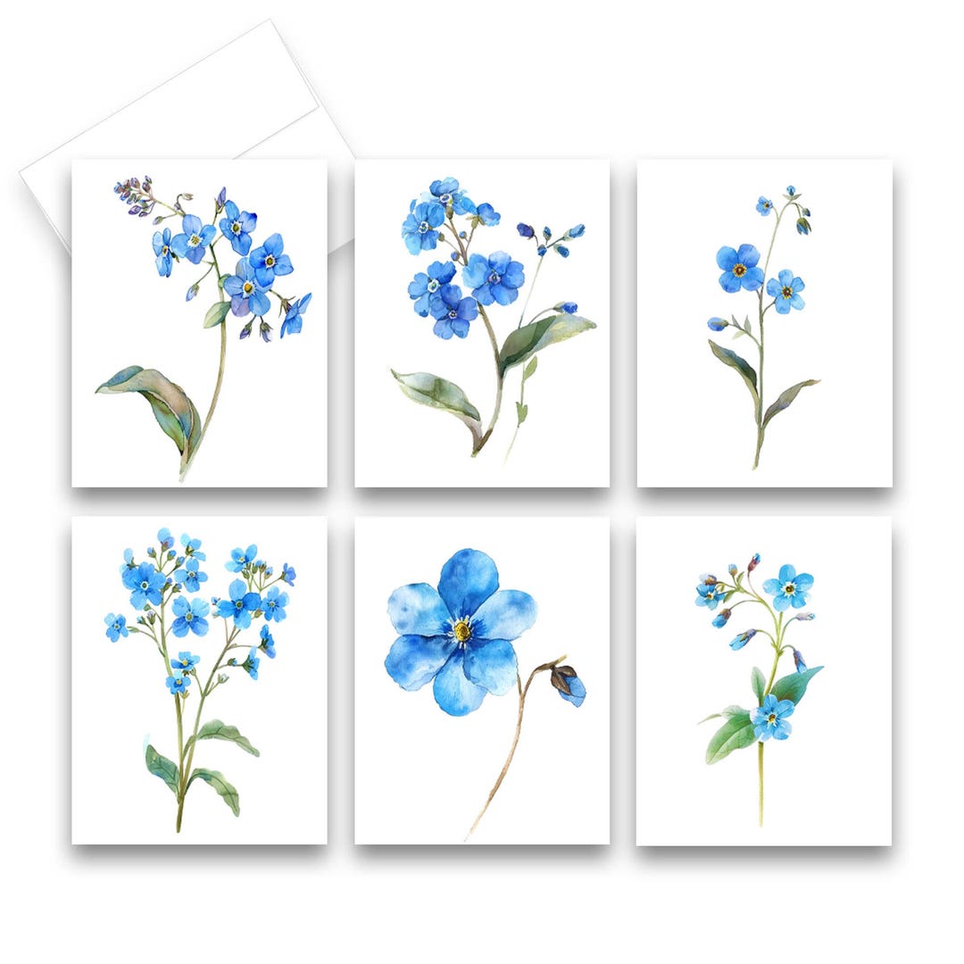 Forget Me Not Greeting Cards, Blank Cards With Envelopes, All Occasion ...