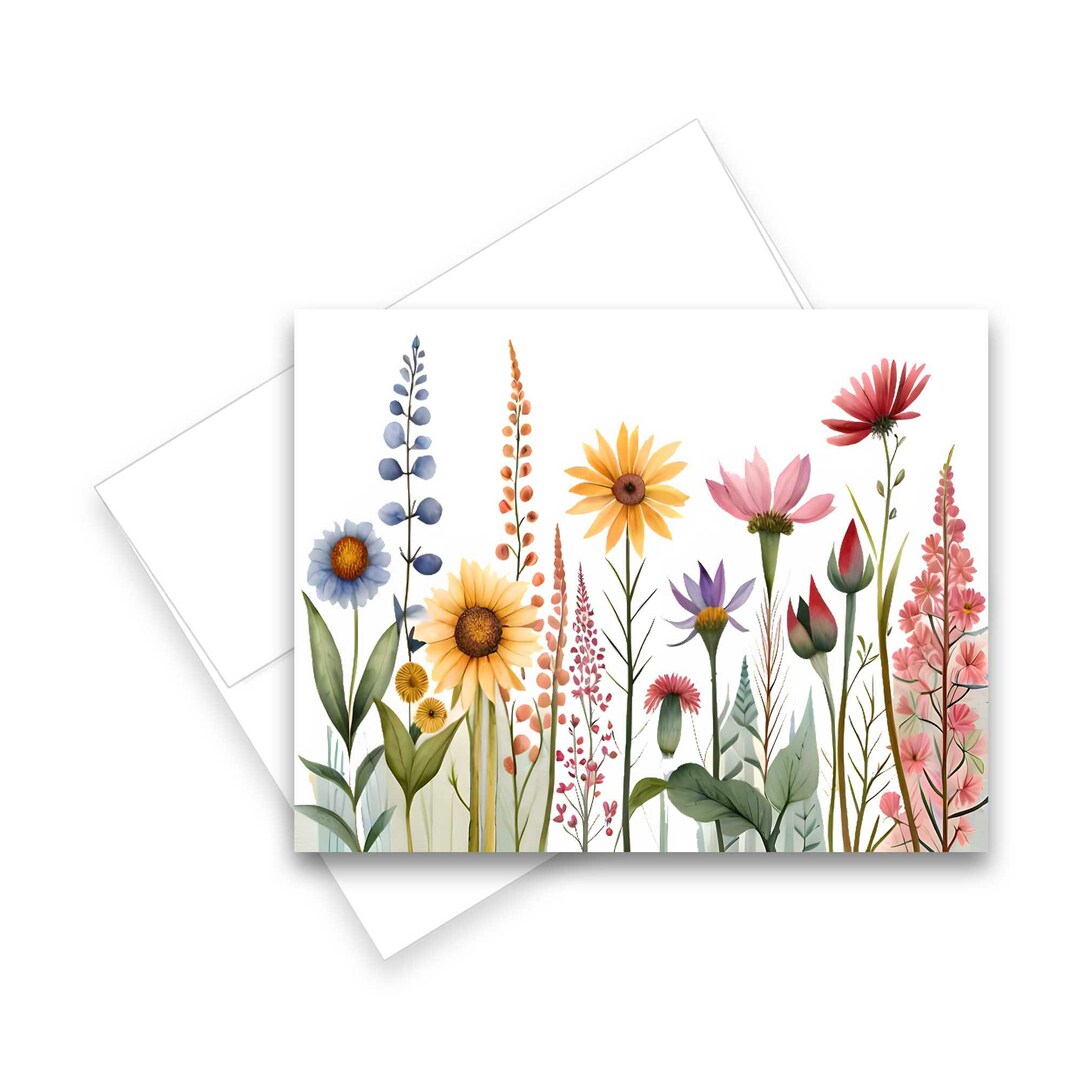 Wildflower Card, Set of Blank Note Cards, All Occasion Cards, Greeting ...