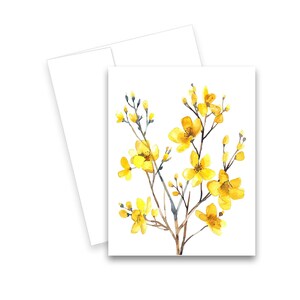 Yellow Spring Wildflower Cards, Notecard Assortment, Watercolor ...