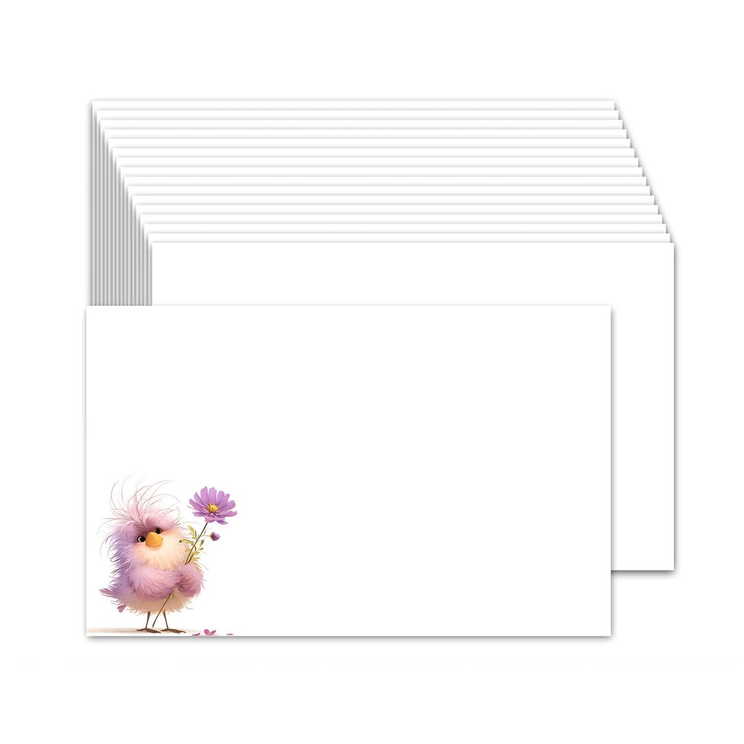 Cute Bird Little Note Index Cards, 4"x 6" Set of 25, School Supplies ...
