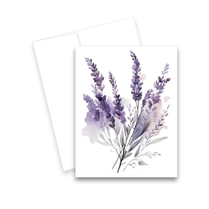 Lavender Note Card Set, Watercolor Greeting Cards, Assorted Cards With ...