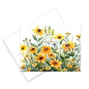Yellow Wildflower Greeting Cards, Blank Cards With Envelopes, All ...
