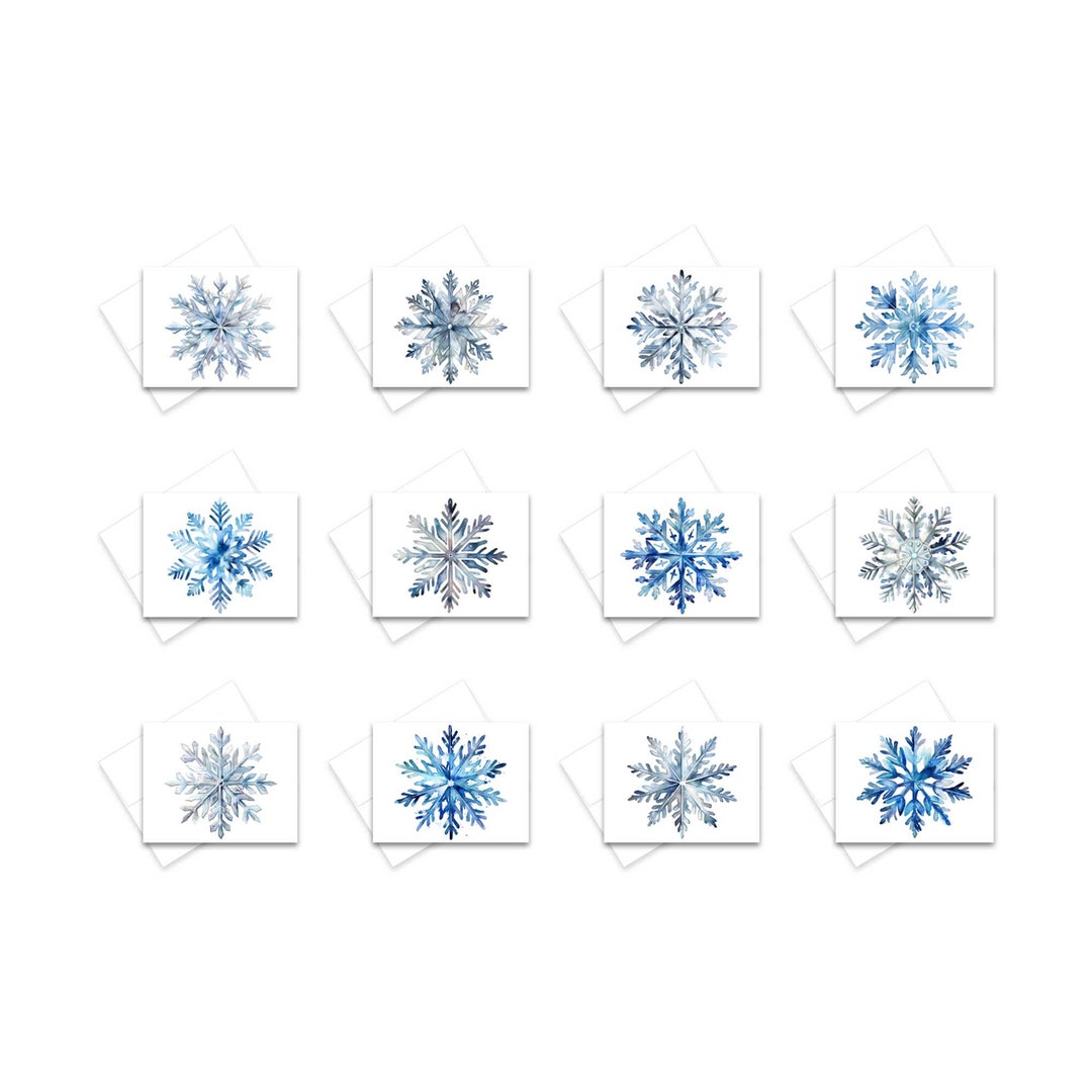 Christmas Note Cards Snowflake Cards Assorted Cards, Blank Note Card ...