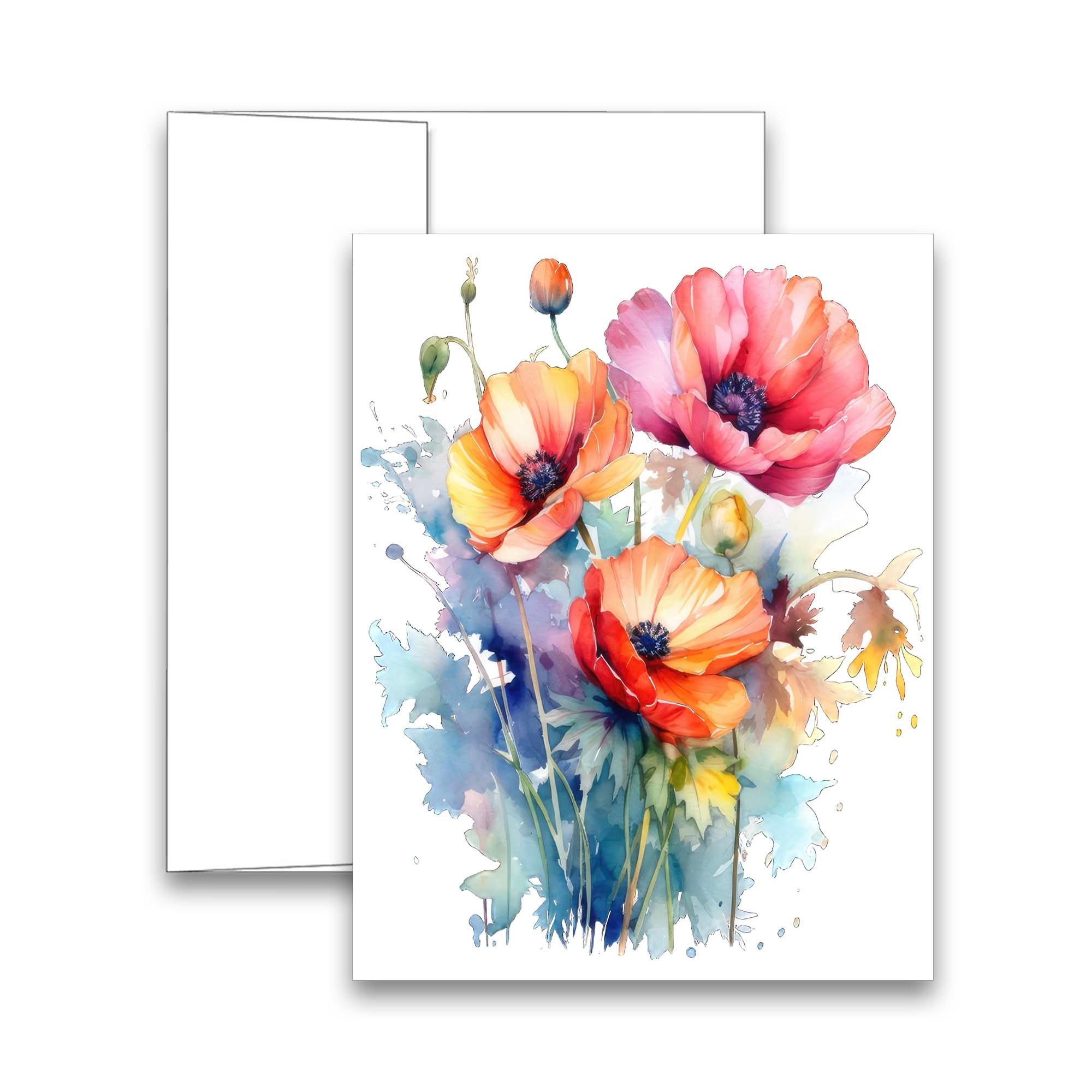 Note Card Set Watercolor Flower Cards Greeting Card Set - Etsy