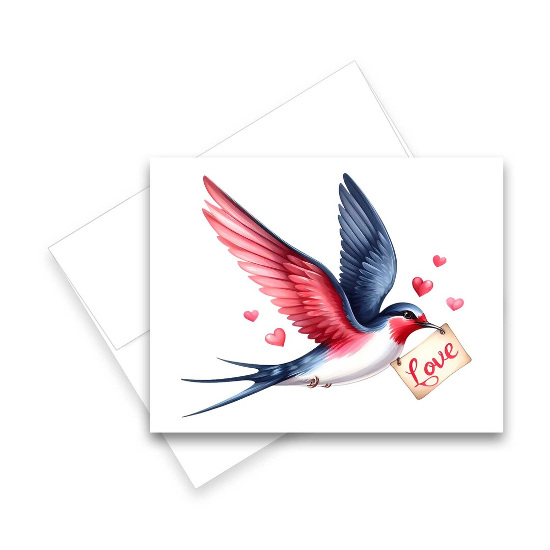 Love Bird Valentine Card Set, Blank Note Card Set, Greeting Cards ...