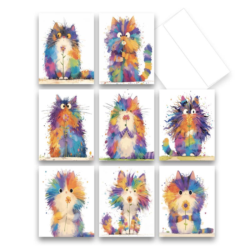 Cat Set Note Cards - Etsy