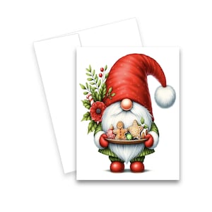 Christmas Gnome Greeting Cards, Note Card Set, Christmas Cards, Blank ...