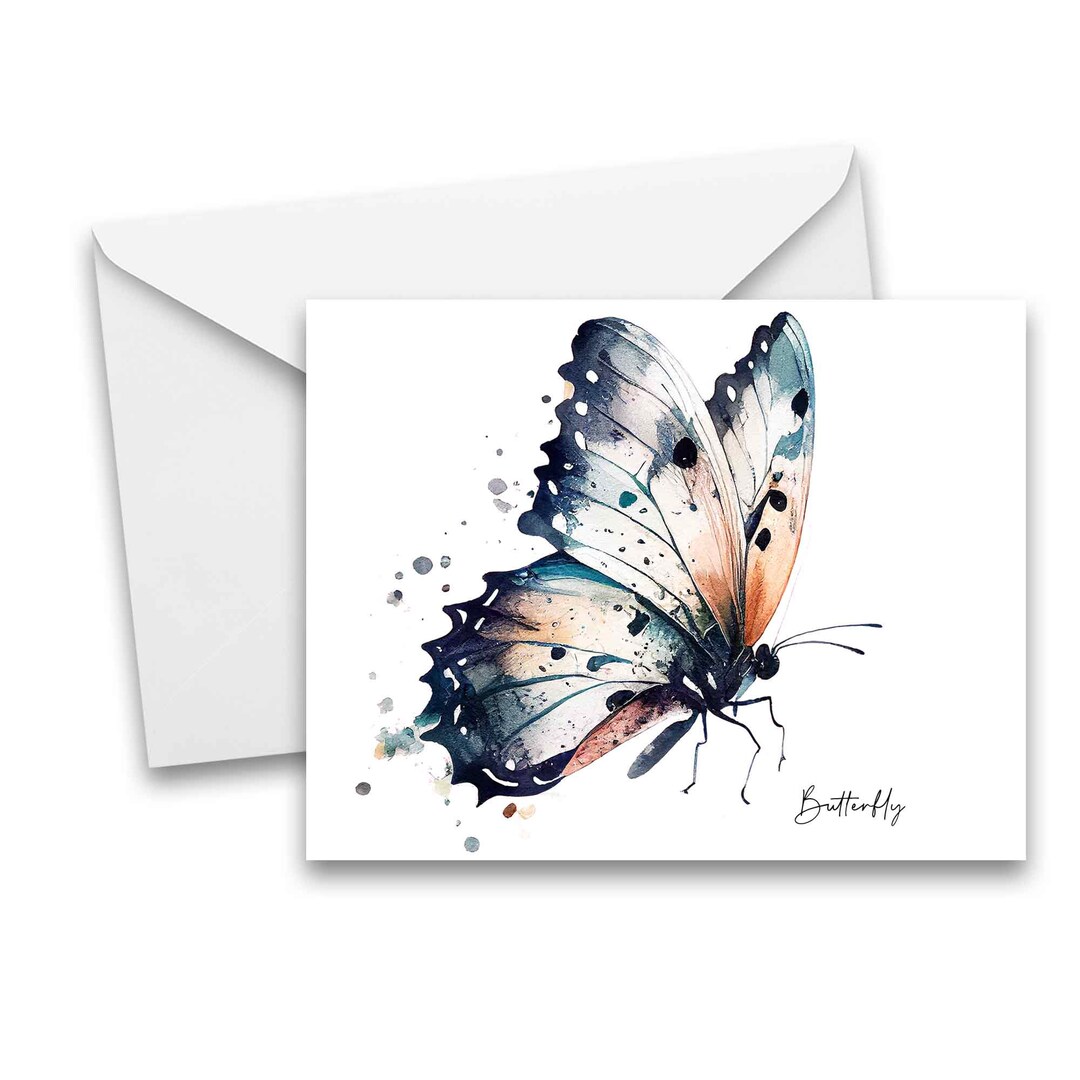 Butterfly Card Set, Blank Note Card Set All Occasion Cards, Folded ...