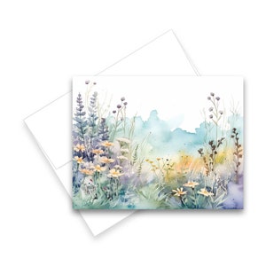 Watercolor Daisy Meadow Notecard Set, Assorted Cards, Daisy Flower Note ...