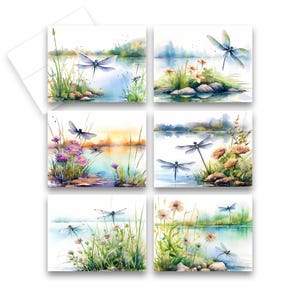 Dragonfly Lake Cards, Assorted Cards, Set of Blank Note Cards, All ...