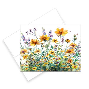 Yellow Wildflower Greeting Cards, Blank Cards With Envelopes, All ...