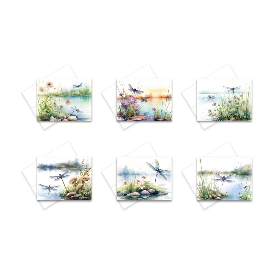 Dragonfly Lake Cards, Assorted Cards, Set of Blank Note Cards, All ...
