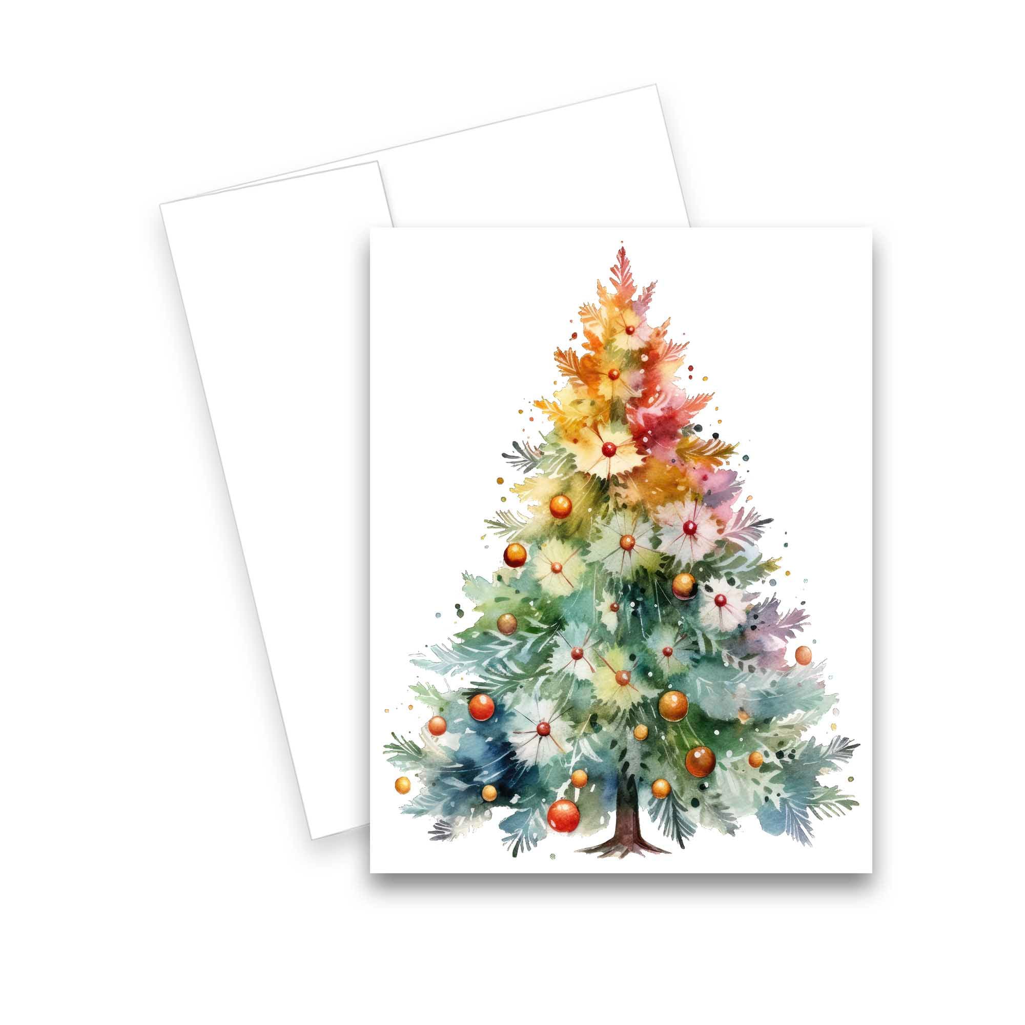 Christmas Tree Greeting Cards, Note Card Set, Christmas Cards, Blank ...