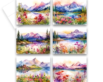 Purple Mountain Card Set of 4-blank Any Occasion Note Cards - Etsy