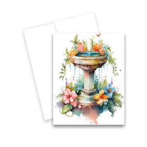 Note Card Set, Water Fountain Cards, Assorted Cards, Watercolor Note ...