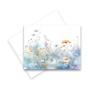 Watercolor Daisy Meadow Notecard Set, Assorted Cards, Daisy Flower Note ...