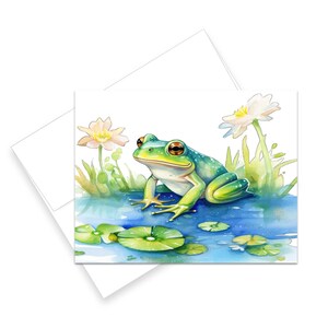 Assorted Greeting Cards, Lily Pond Frog Cards, Stationery Cards, Cute ...