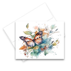 Blank Note Card Set, Butterfly Card Set, Assorted Cards, Watercolor ...