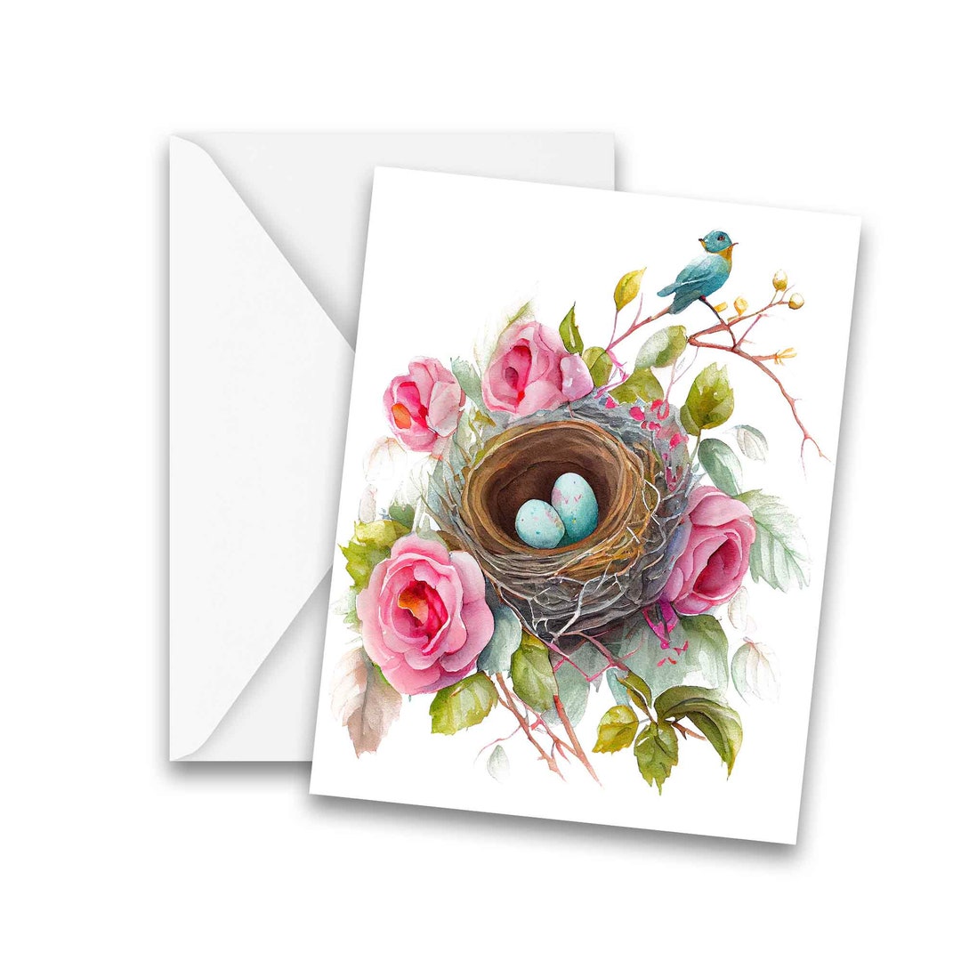NOTECARDS, Watercolor Bird Nest Greeting Cards Birds, Stationery, Thank ...