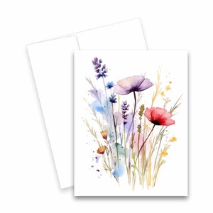 Note Card Set, Watercolor Flower Cards, Assorted Cards, Blank Note Card ...