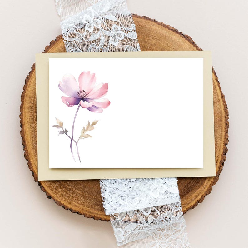 Simple Flower Index Cards, 4"x 6" Set of 25, School Supplies, Unique ...