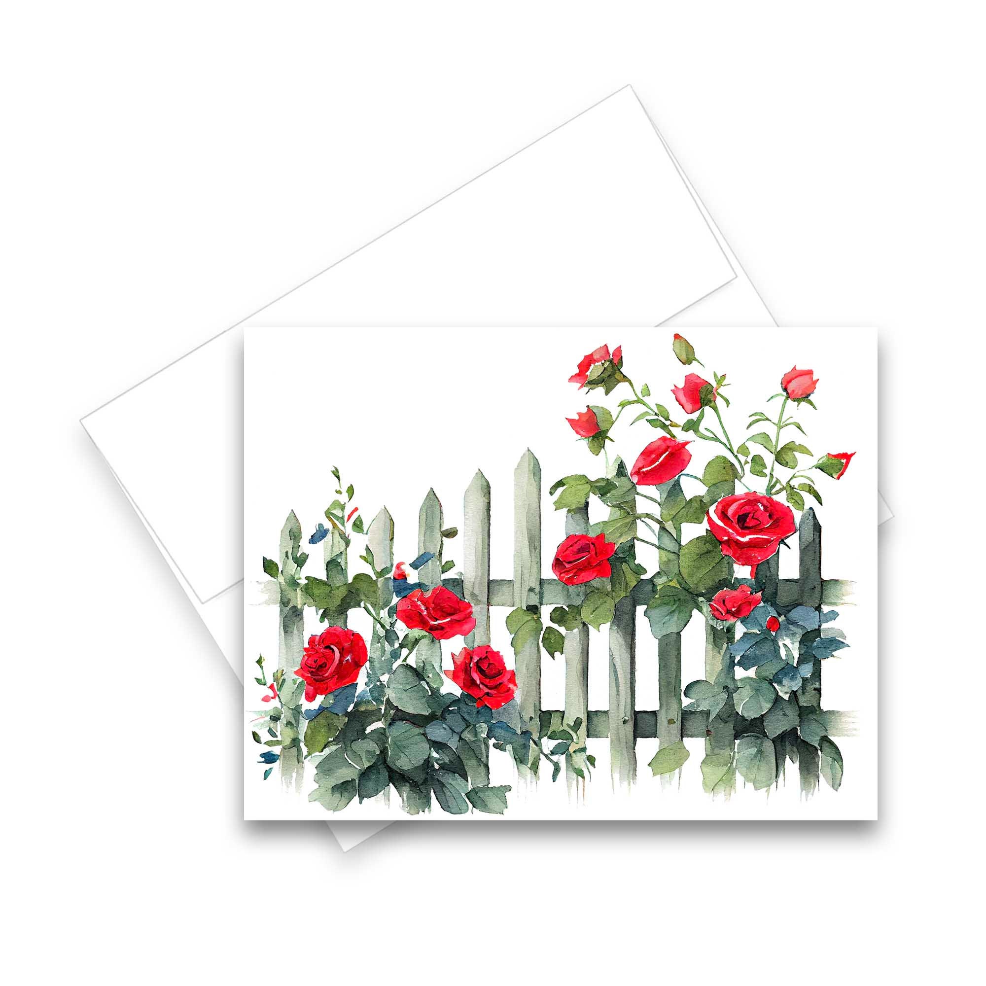 Note Card Flower Set, Garden Fence Cards, Note Card Pack, Assorted ...