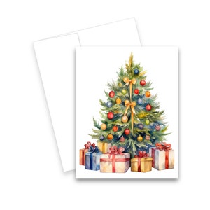 Christmas Tree Greeting Cards, Note Card Set, Christmas Cards, Blank ...