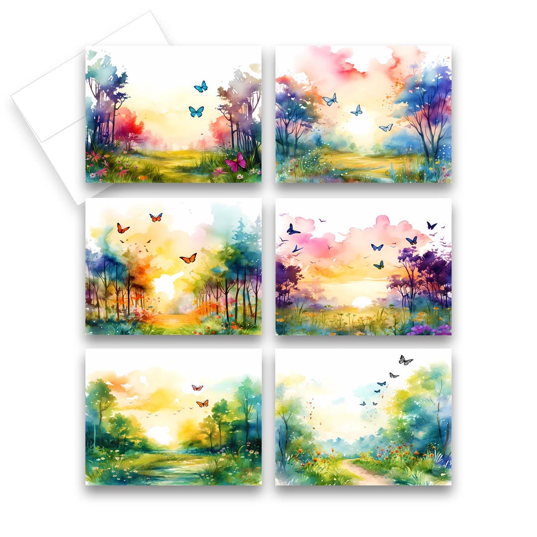 Forest Meadow Notecards, Wild Flower Cards, Greeting Card Assortment ...